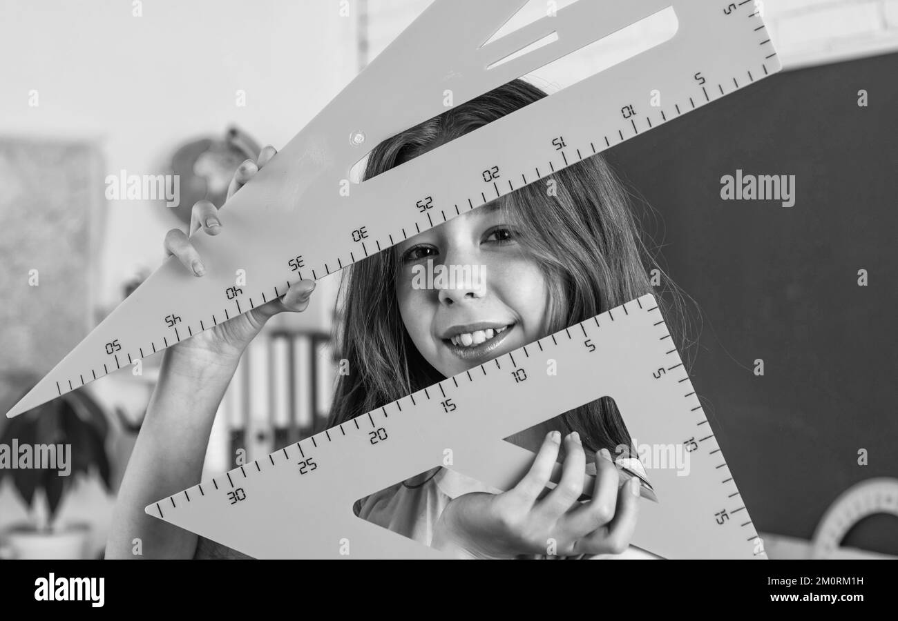 child learn mathematics. college student do homework. teen girl with ...