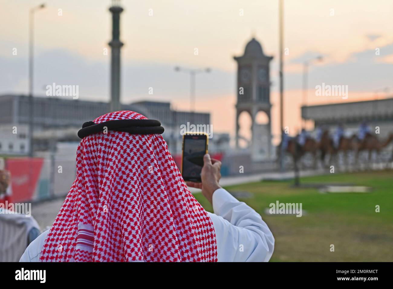 Impressions from Doha/Qatar on December 7th, 2022. Arab man with ...
