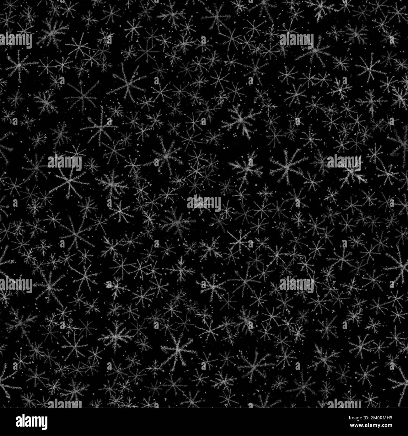 Hand Drawn Snowflakes Christmas Seamless Pattern. Subtle Flying Snow ...