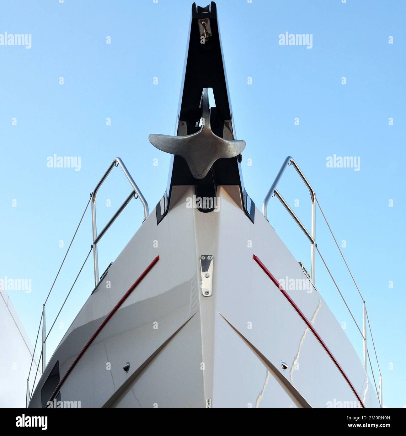 Big fiberglass ship is under construction in shipyard, shipbuilding ...