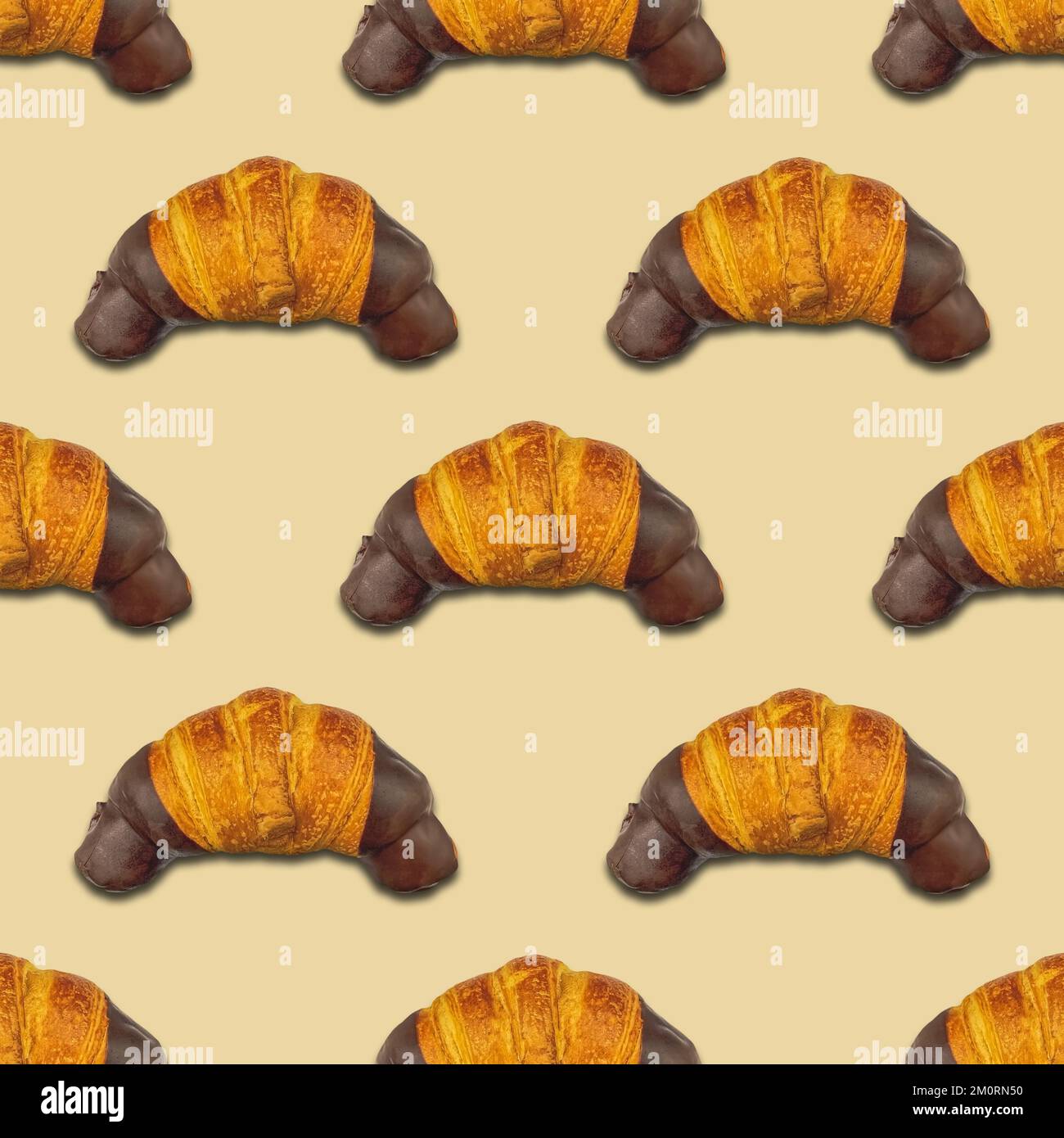 Seamless chocolate covered croissant pattern Stock Photo - Alamy