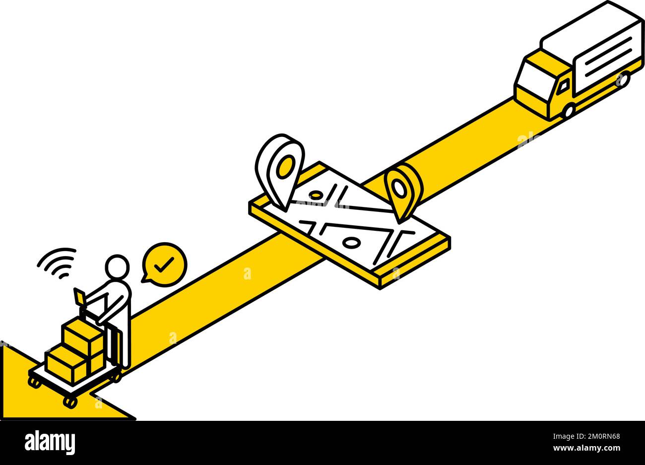 Image simple isometric illustration of logistics and distribution ...