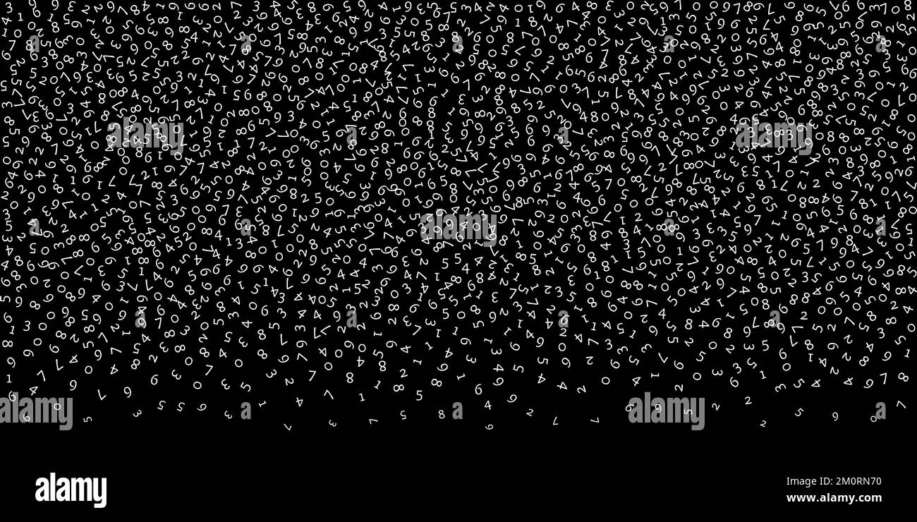 Falling Numbers Big Data Concept Binary White Random Flying Digits Amusing Futuristic Banner
