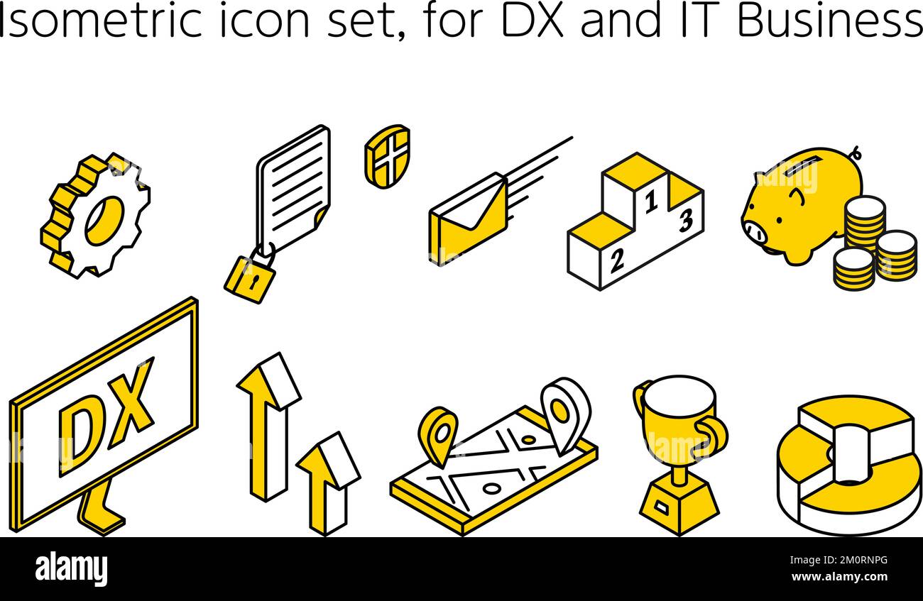 Simple isometric icon set for DX and IT business Stock Vector Image ...