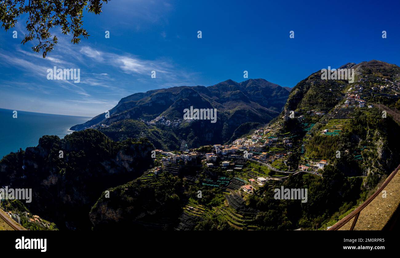 April 20 2022-Beautiful landscape of Ravello village with beautiful ...