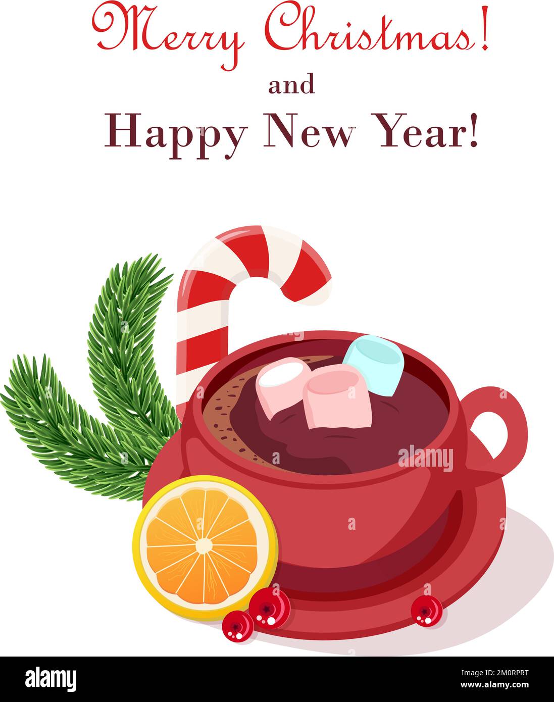 Cocoa drink marshmallow christmas Stock Vector Images - Alamy