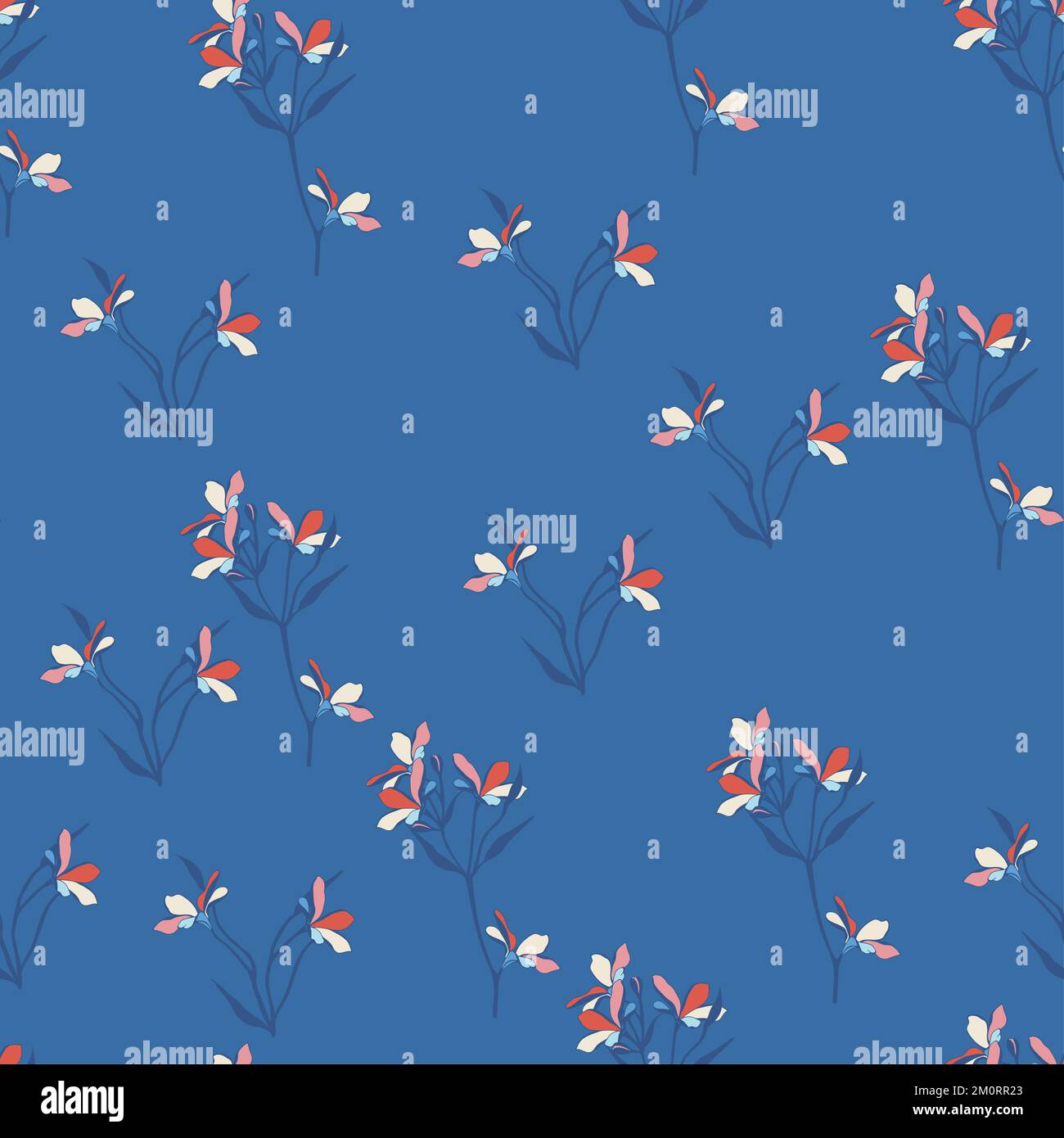 Modern Floral Vector Seamless Pattern Background Isolated Digital