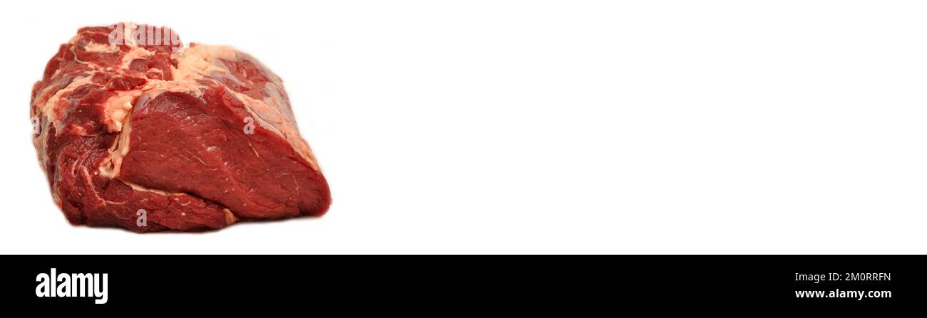 Clean very fresh red raw cow meat beef, banner mock up poster desing ...