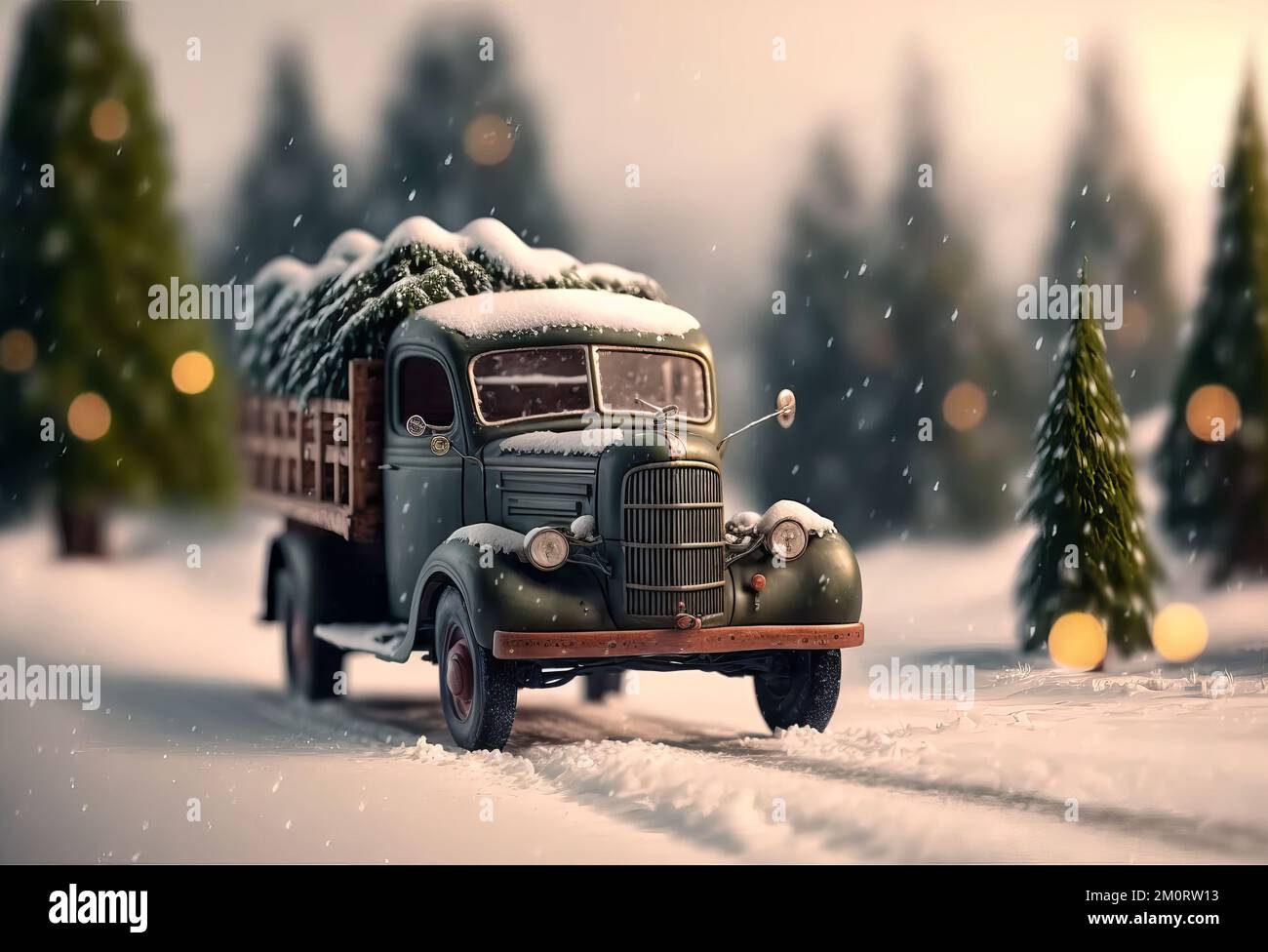 Vintage truck christmas tree hi-res stock photography and images - Alamy