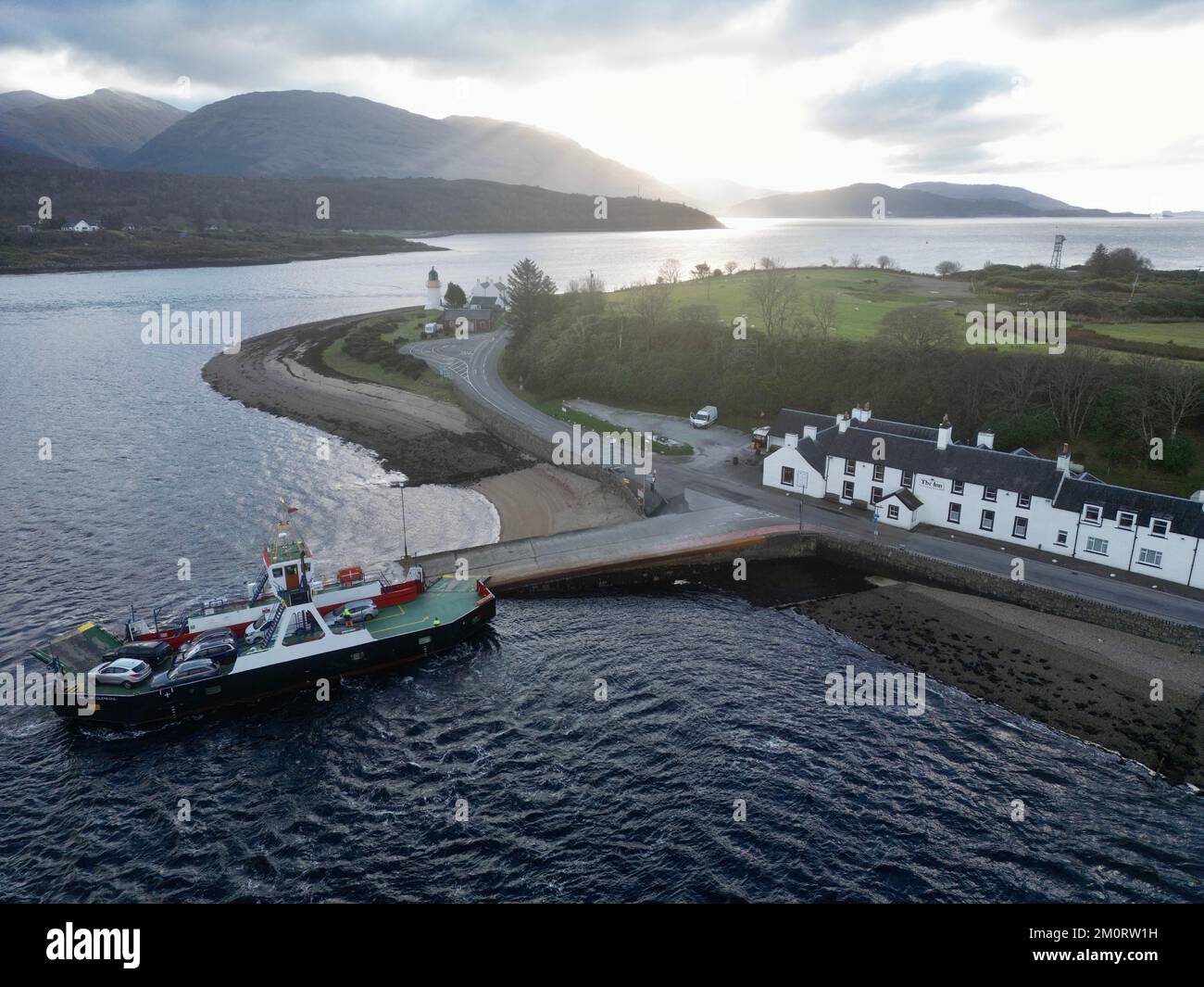 The Corran Ferry with The Inn At Ardgour and the Corran Lodge ...