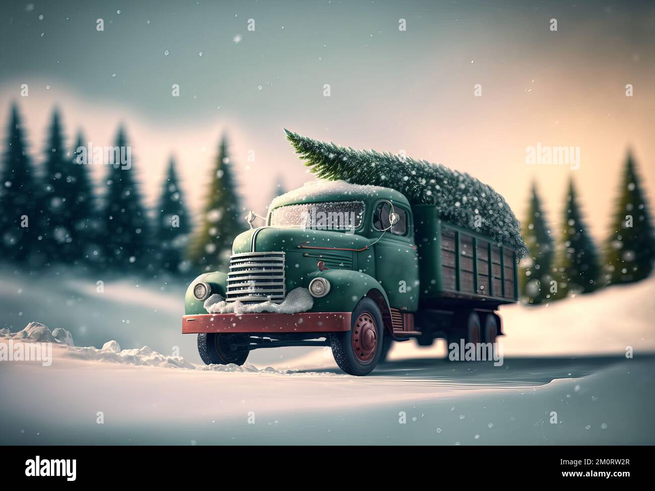 Vintage truck christmas tree hi-res stock photography and images - Alamy