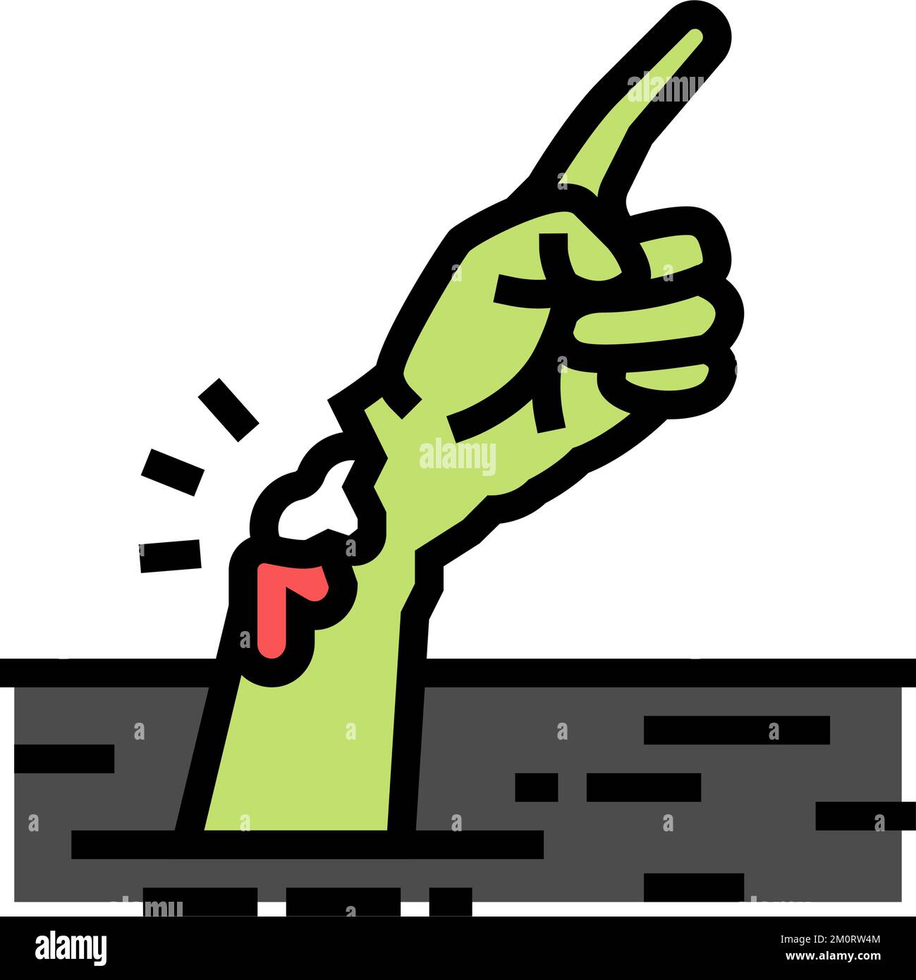 hand dead zombie color icon vector illustration Stock Vector Image ...