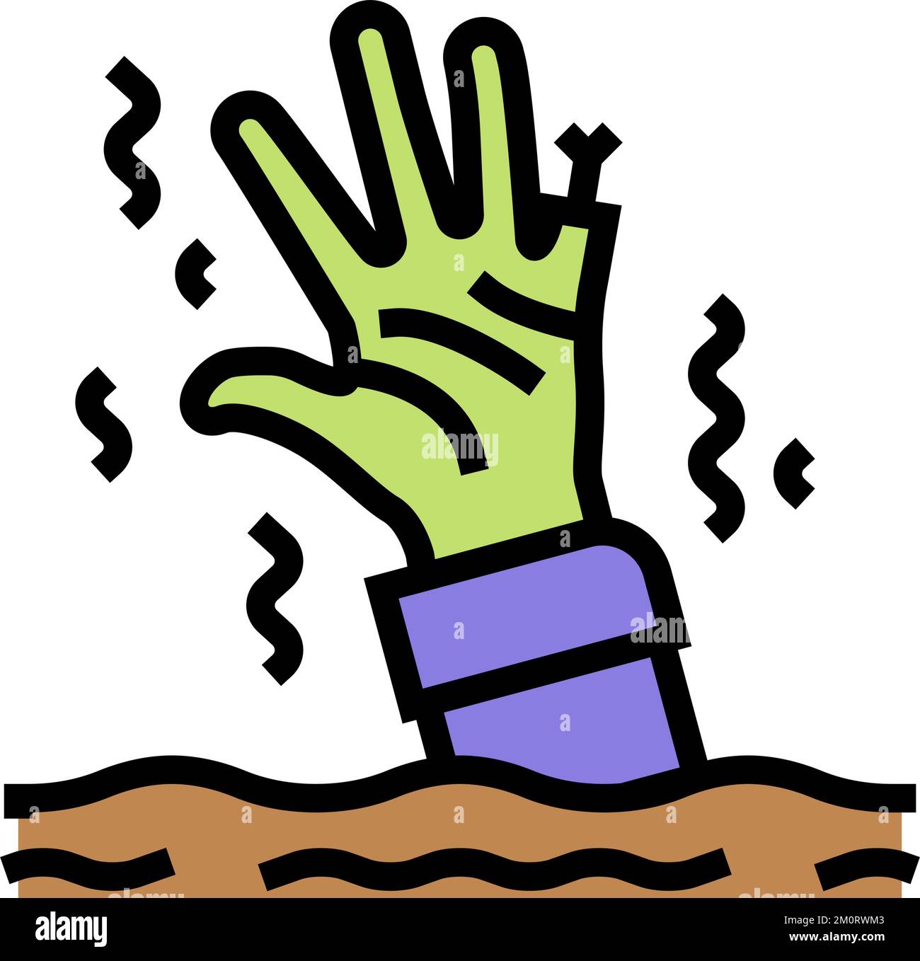 hand monster zombie color icon vector illustration Stock Vector Image ...