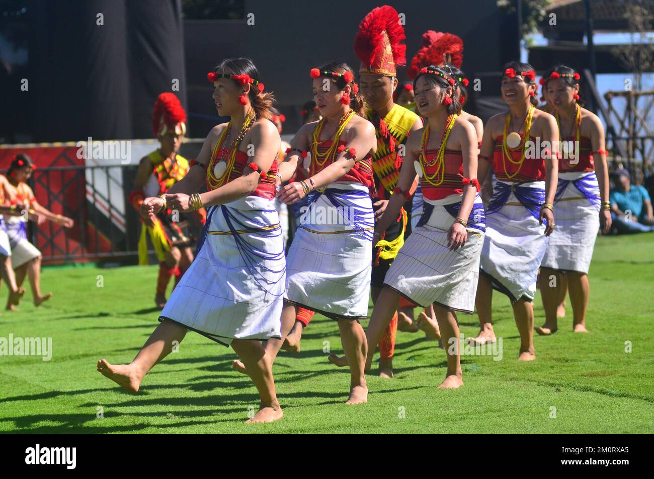 Kohima, India. 8th Dec, 2022. Naga tribesman from Pochury tribe ...