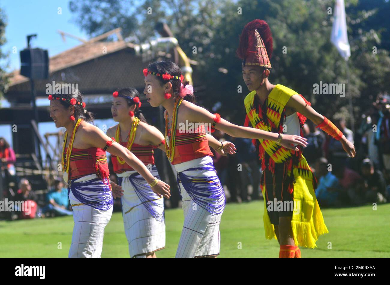 Kohima, India. 8th Dec, 2022. Naga tribesman from Pochury tribe ...