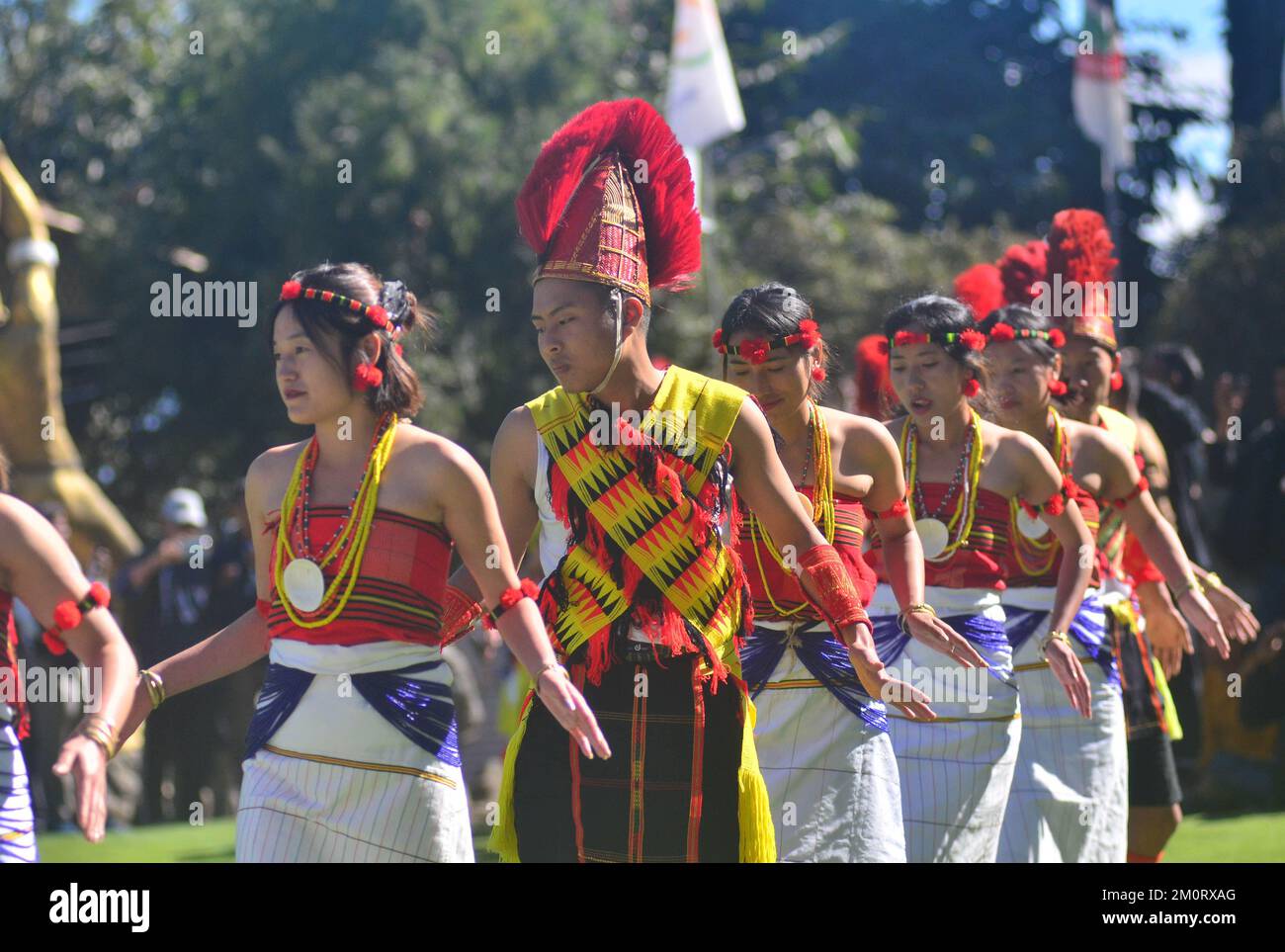 Kohima, India. 8th Dec, 2022. Naga tribesman from Pochury tribe ...