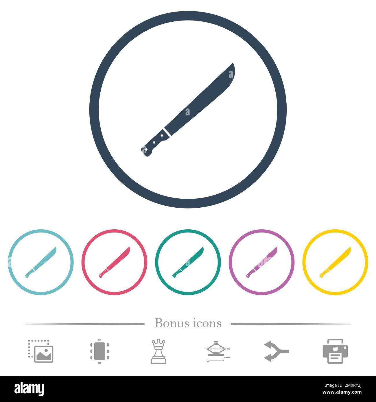 Machete Flat Color Icons In Round Outlines 6 Bonus Icons Included Stock Vector Image And Art Alamy