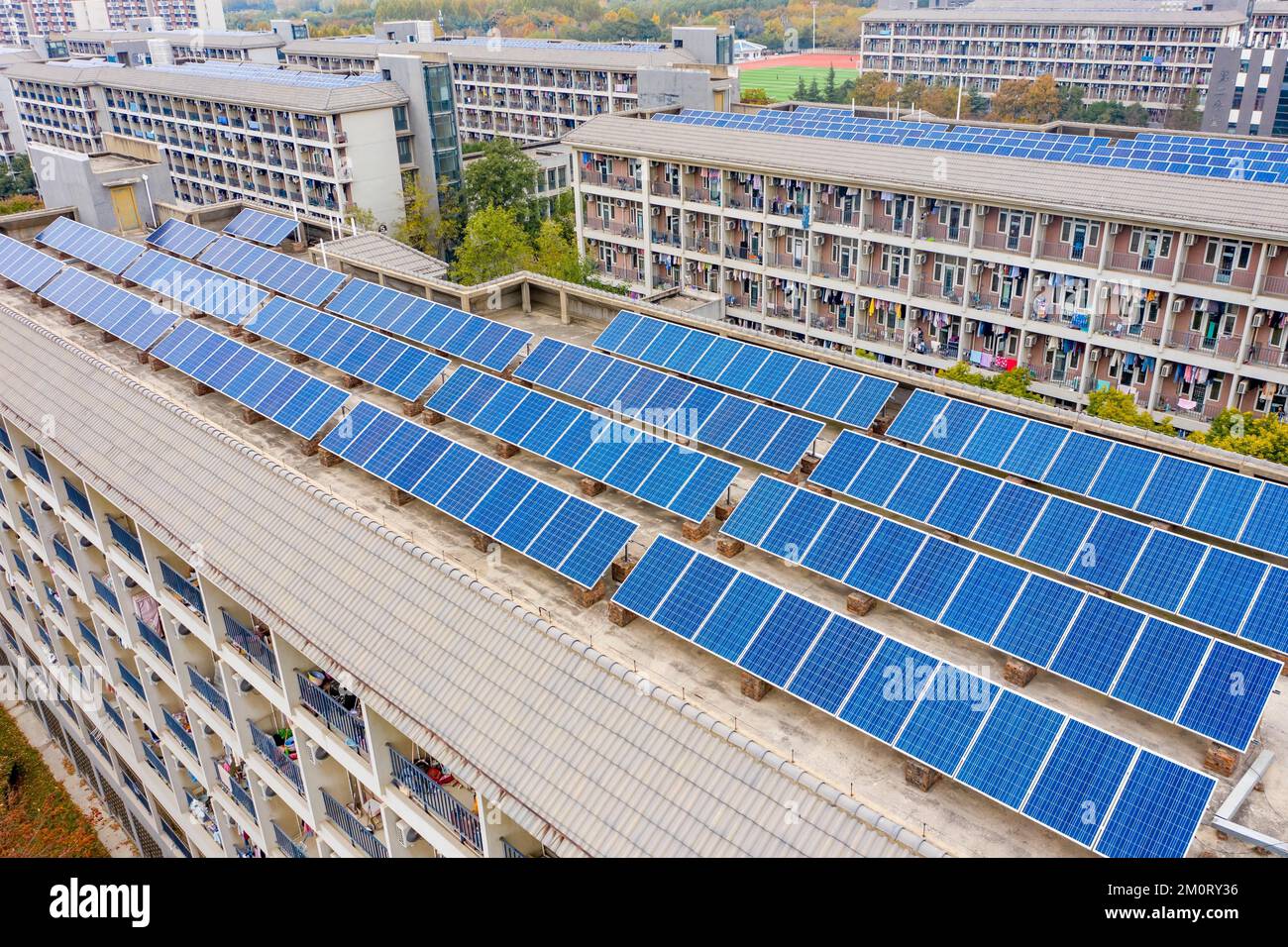 Aerial photo shows the distributed photovoltaic power station on the ...