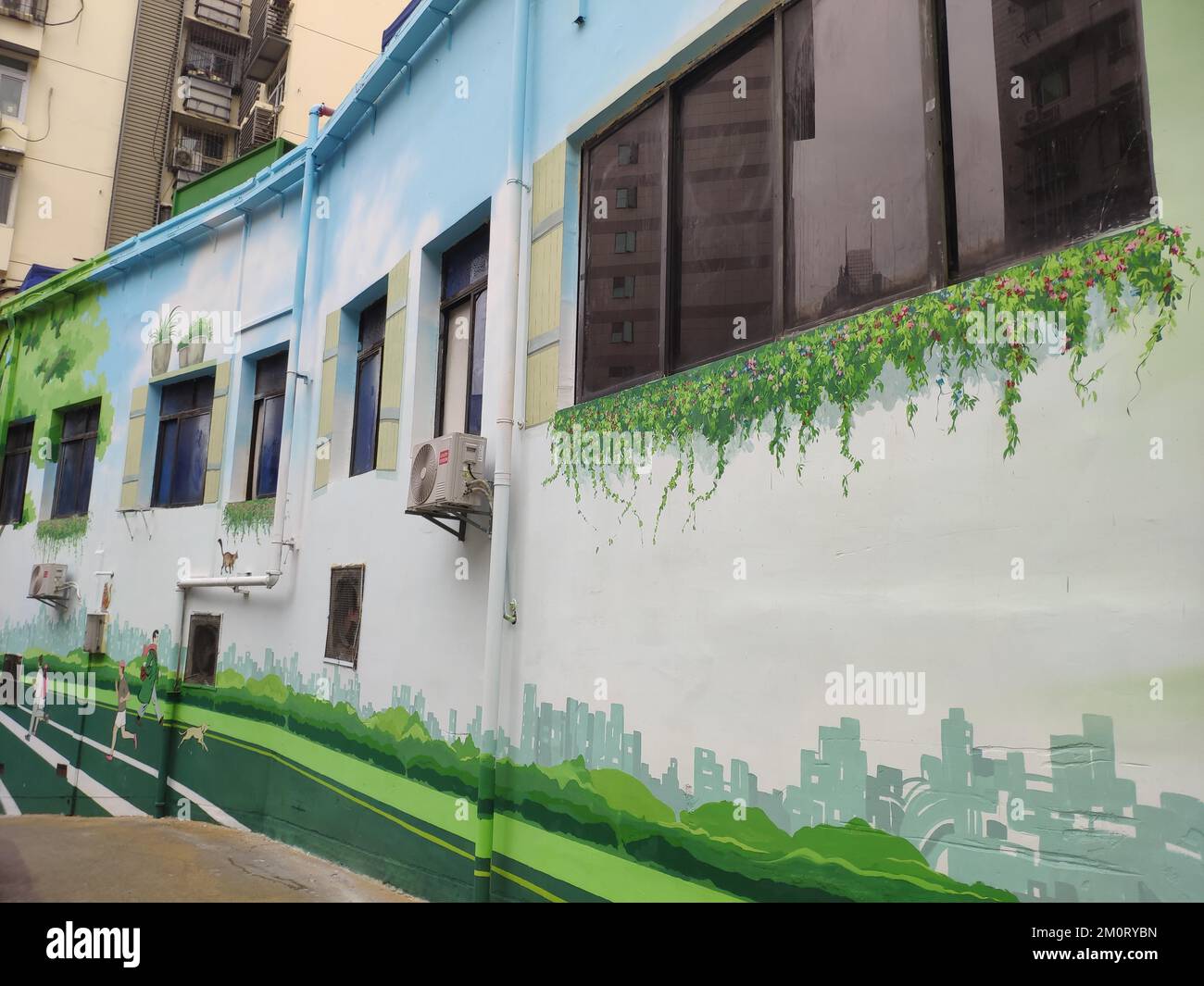 A hundred-meter-long wall painting appears on the walls of the old ...