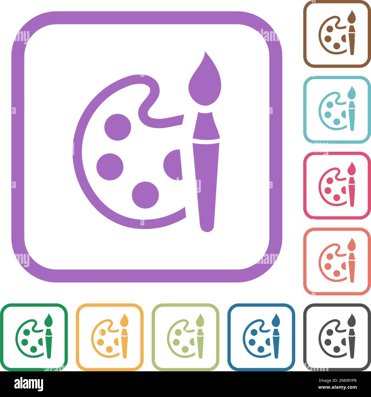Paint kit alternate simple icons in color rounded square frames on ...
