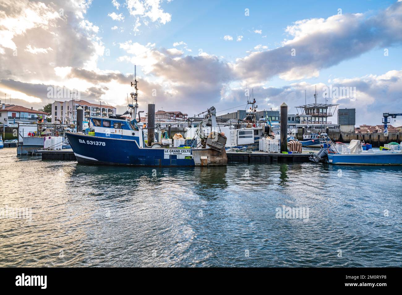 Fishing boats at the commercial fishing port of Capbreton, the ...
