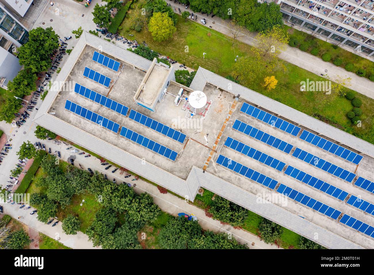 Aerial photo shows the distributed photovoltaic power station on the ...