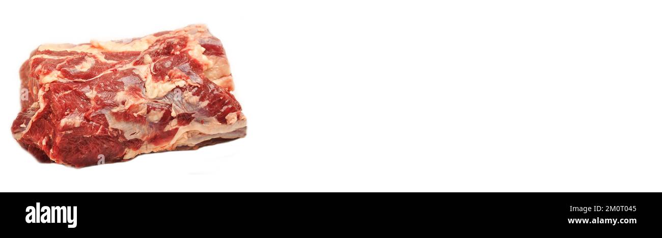 Clean very fresh red raw cow meat beef, banner mock up poster desing ...