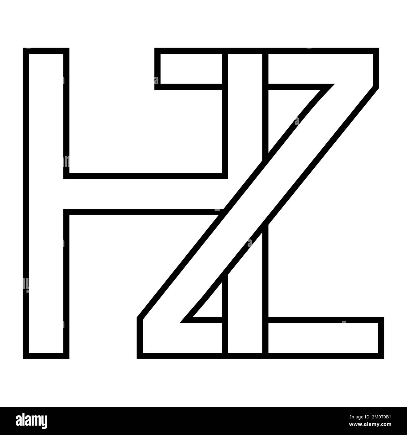 Logo sign hz zh, icon nft interlaced letters z h Stock Vector Image ...