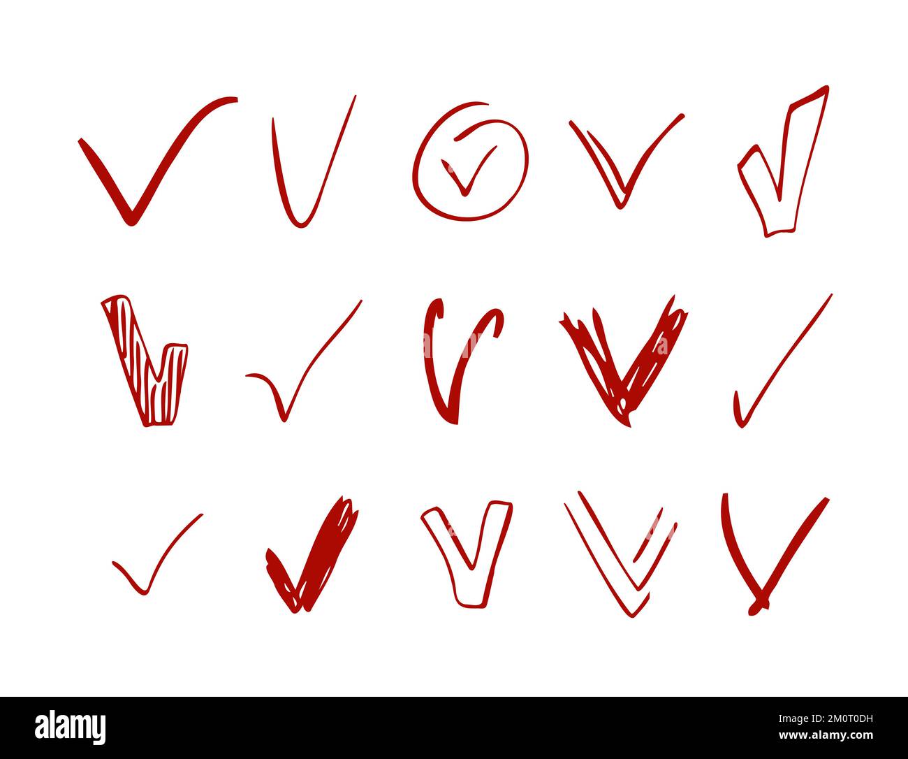 Realistic various doodle ticks, for checklists Stock Vector Image & Art ...