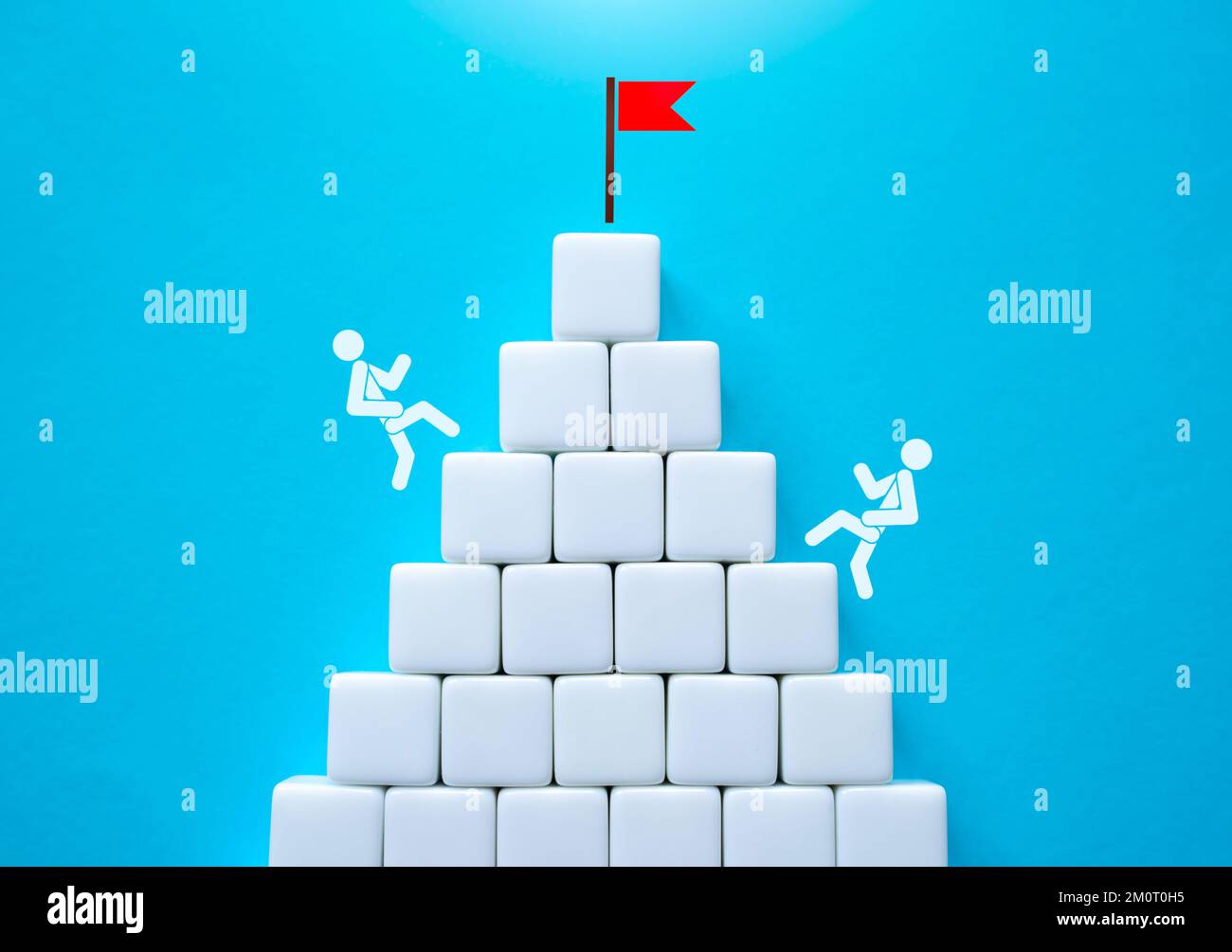 The two men climb up to see who gets to the top first. Goal competition ...