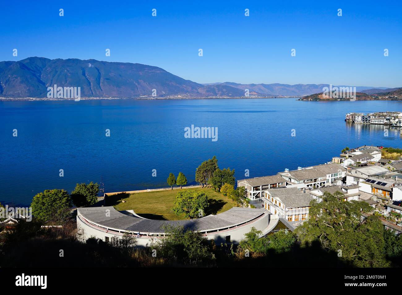 Aerial photo shows the beautiful scenery of Shuanglang Town, Dali City ...