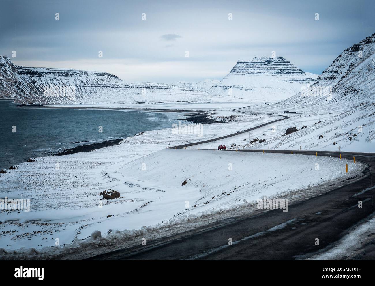 Car riding towards mountains in Iceland in winter Stock Photo - Alamy