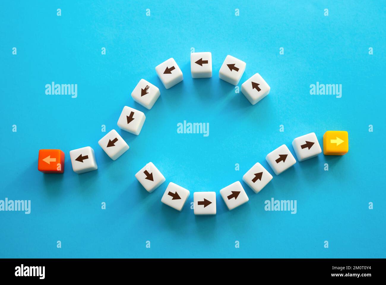 Separation in opposite directions. Distribution of efforts in two ways ...