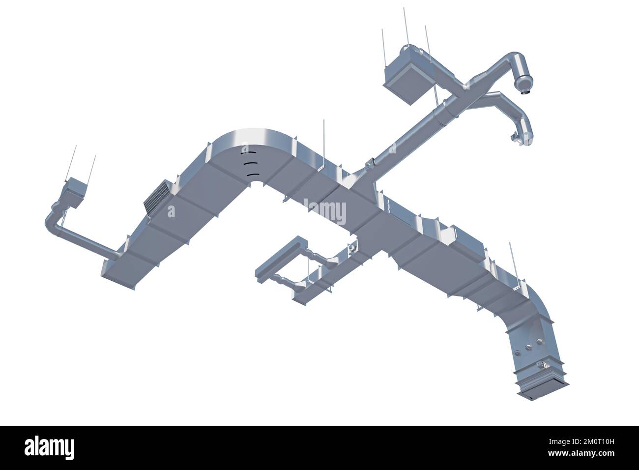 ventilation system element isolated on white bottom view. 3d rendering ...
