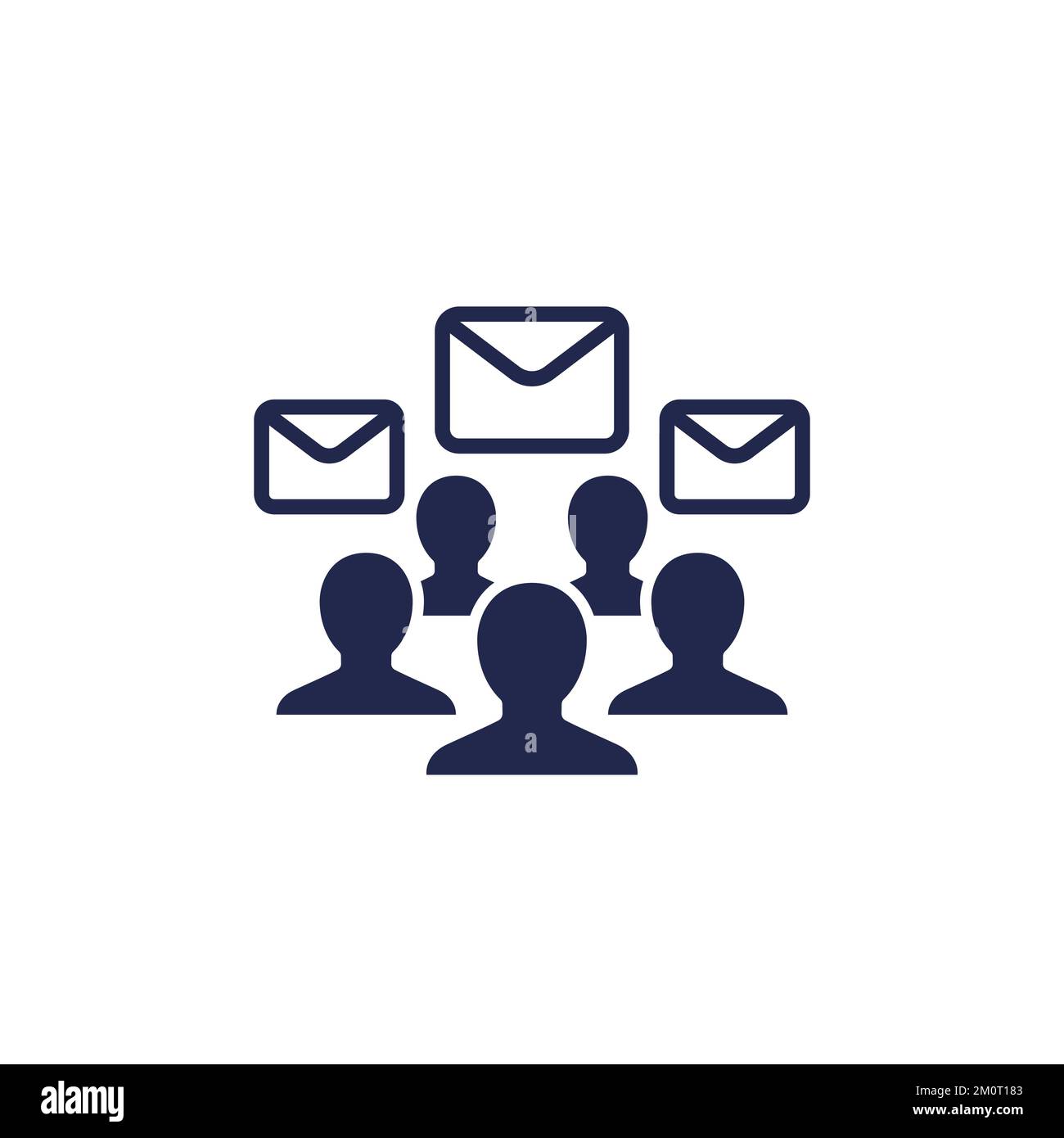emails and people icon on white, vector Stock Vector Image & Art - Alamy