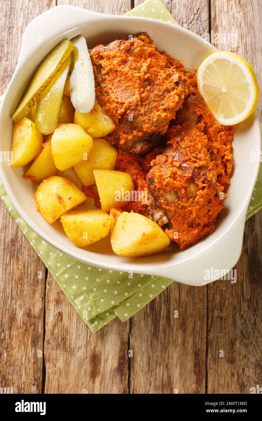 Galinha a Africana African Chicken from Macau served with potatoes ...