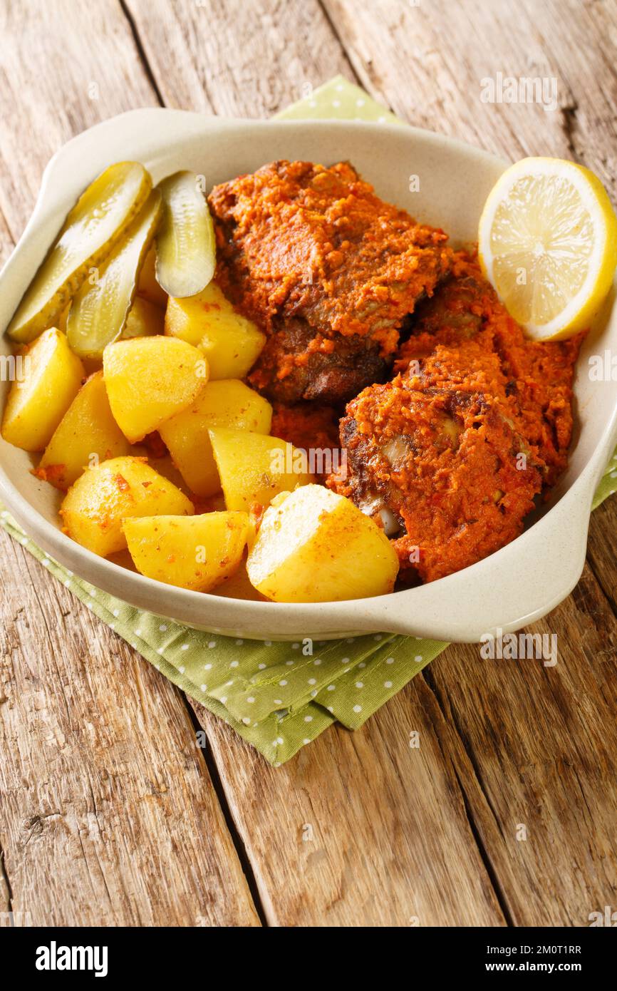 Galinha a Africana African Chicken from Macau served with potatoes ...