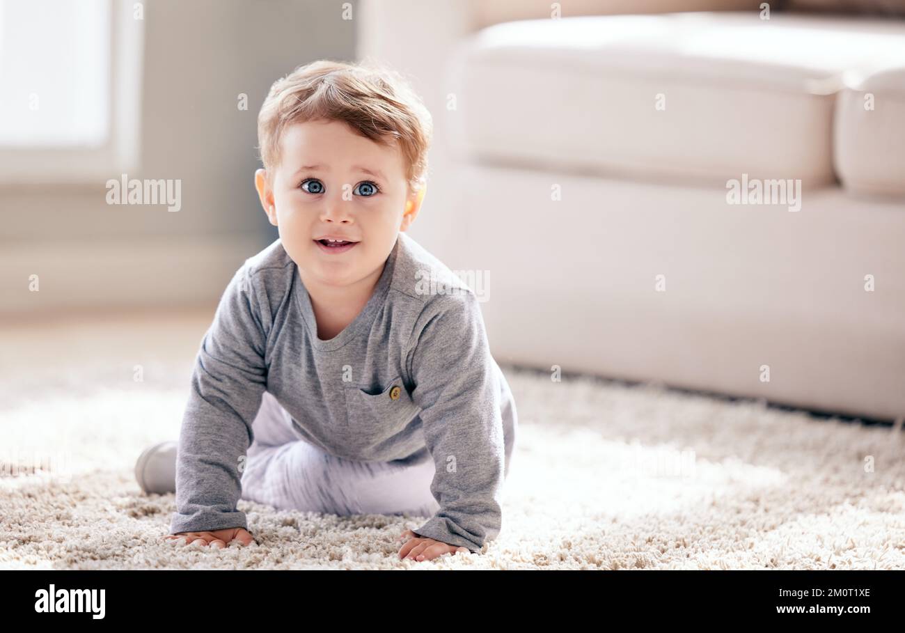 Dont mind me, Im just exploring. an adorable little boy crawling at ...
