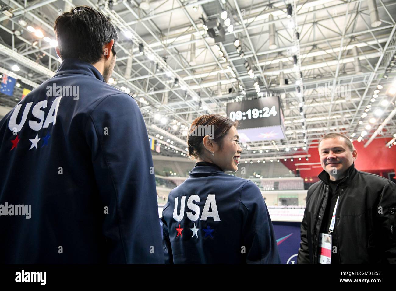 Emily CHAN & Spencer Akira HOWE (USA), during Senior Pairs Practice, at ...