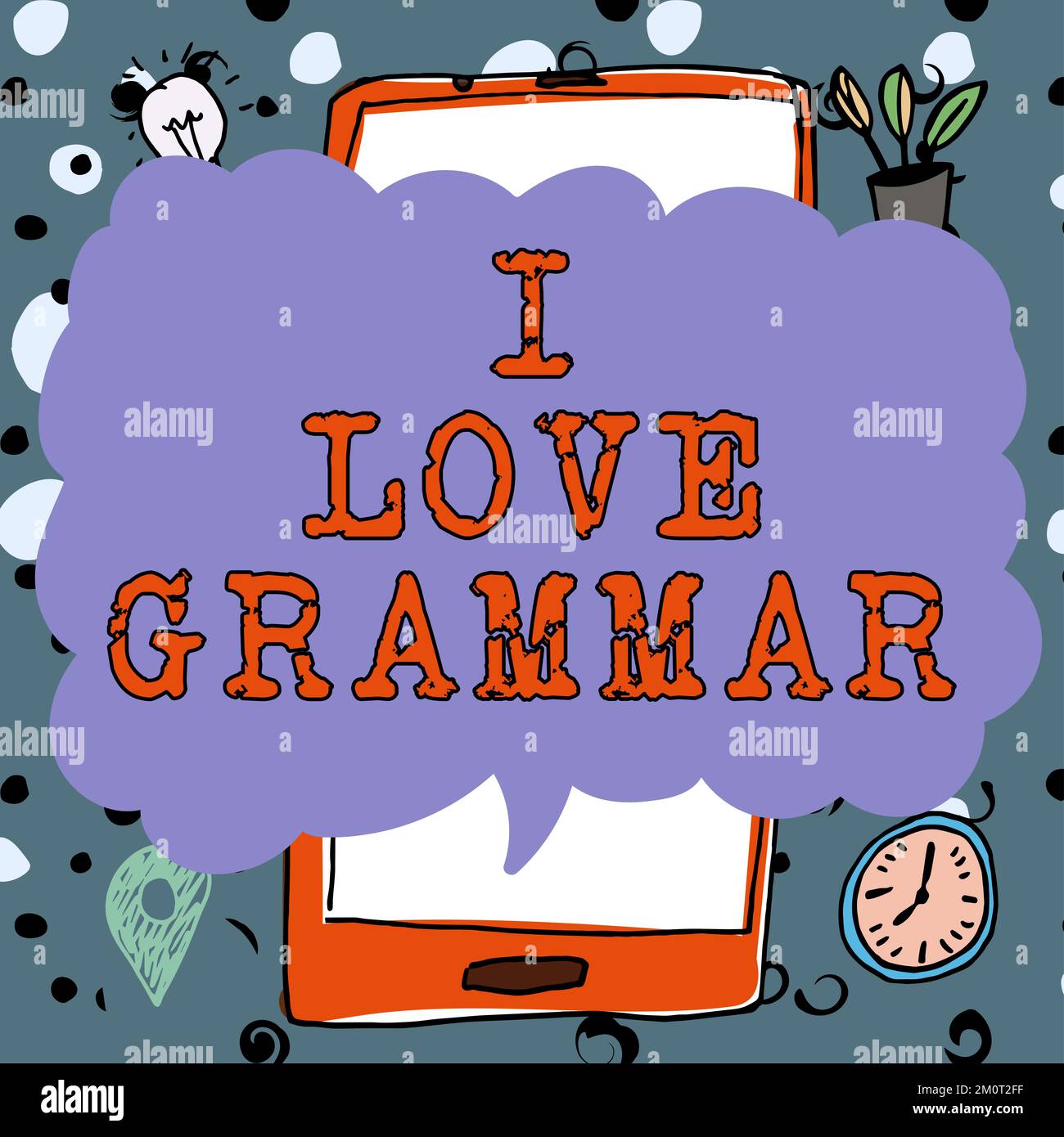 Writing displaying text I Love Grammar. Business showcase act of ...