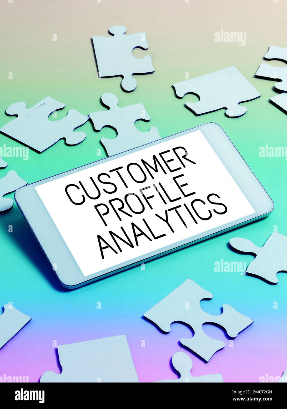 Handwriting text Customer Profile Analytics. Business concept customer ...