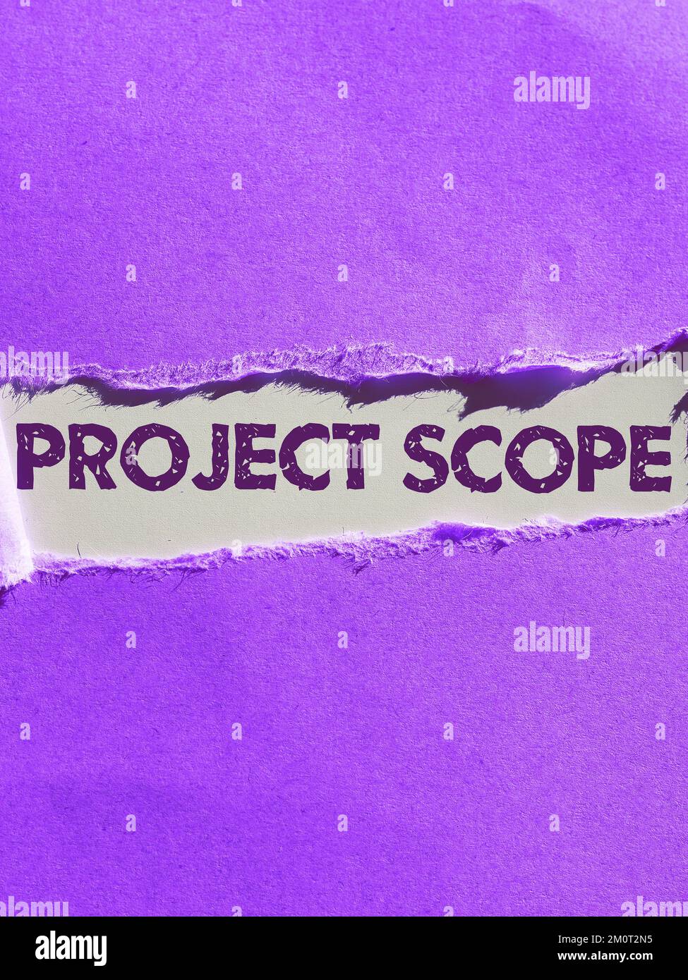 Sign displaying Project Scope. Word for evaluation of work efforts a ...