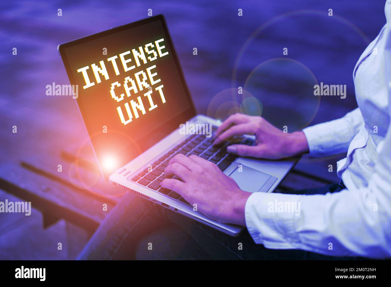 Sign displaying Intense Care Unit. Word for a unit in a hospital ...