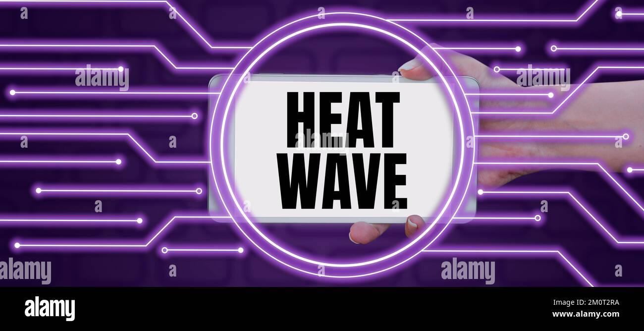Text showing inspiration Heat Wave. Concept meaning a prolonged period ...