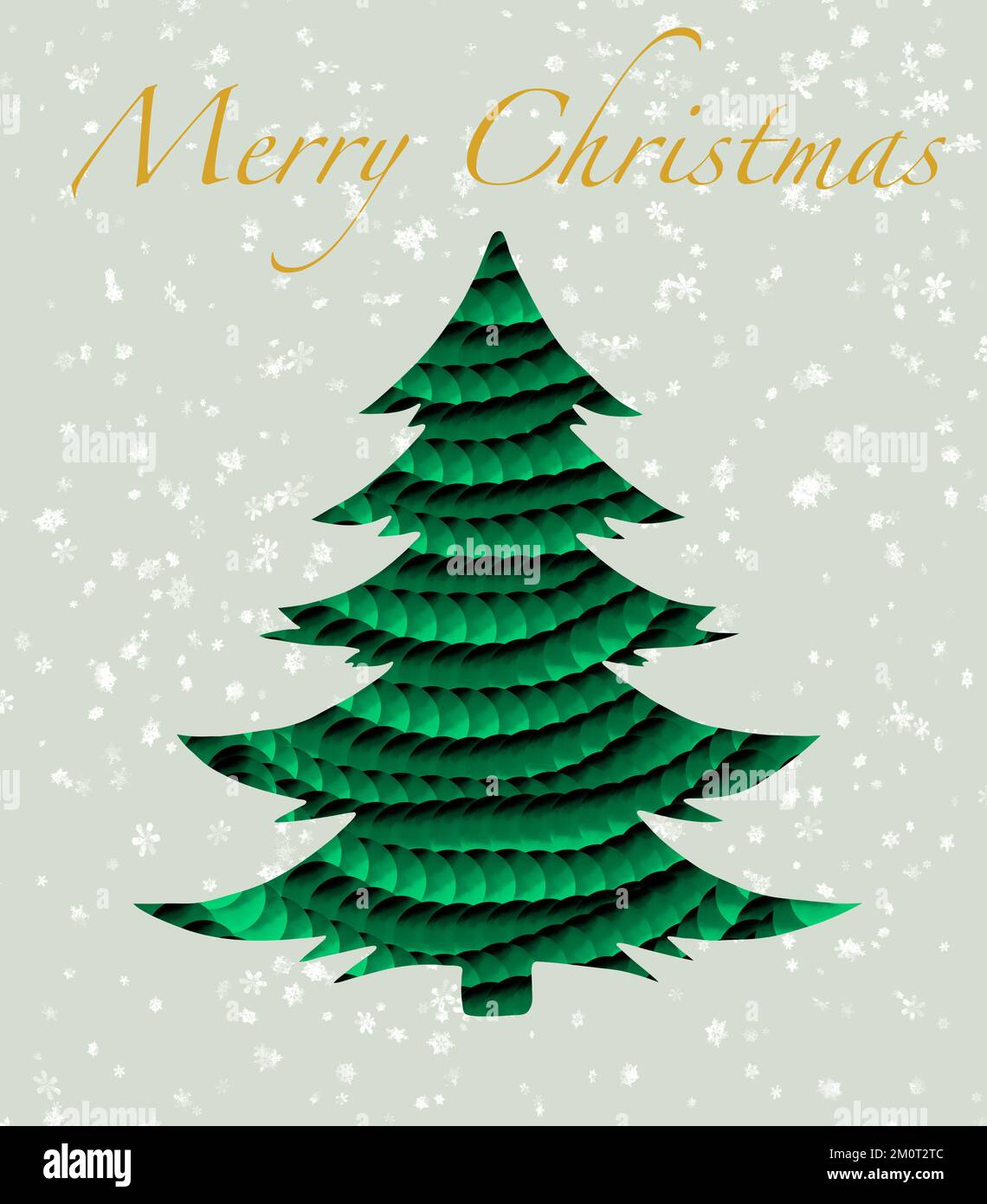 Colorful Christmas tree illustration, festive postcard graphic element ...