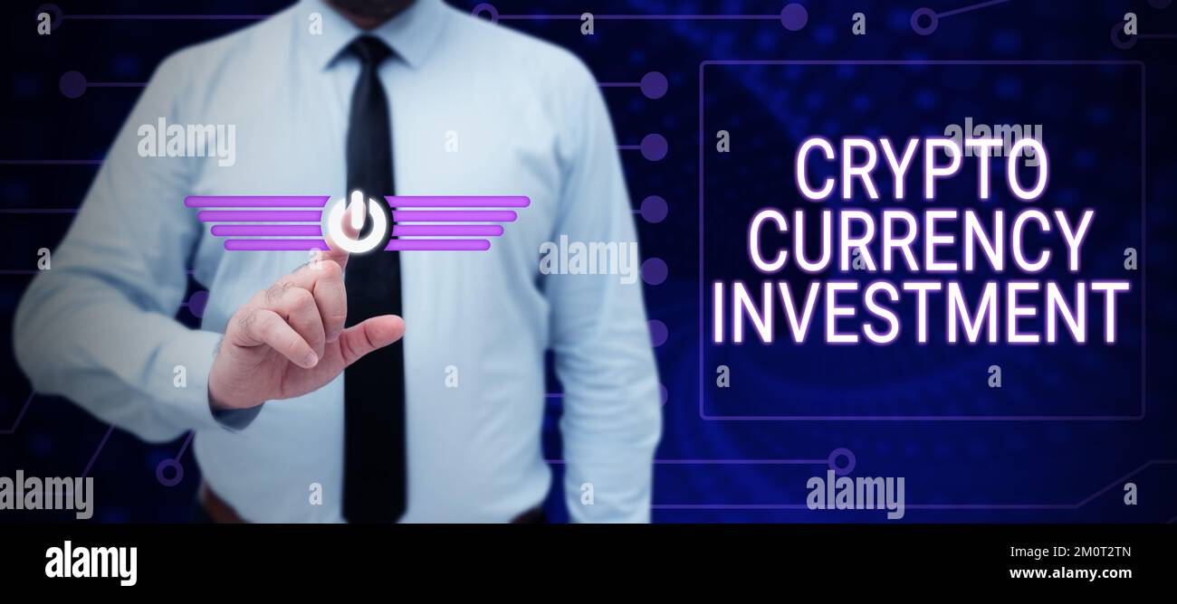 Writing displaying text Crypto Currency Investment. Business showcase ...
