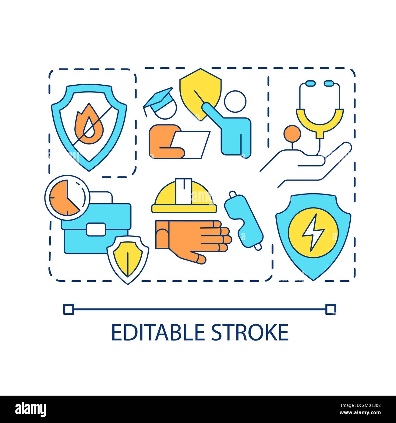 Accident prevention in workplace concept icon Stock Vector Image & Art ...