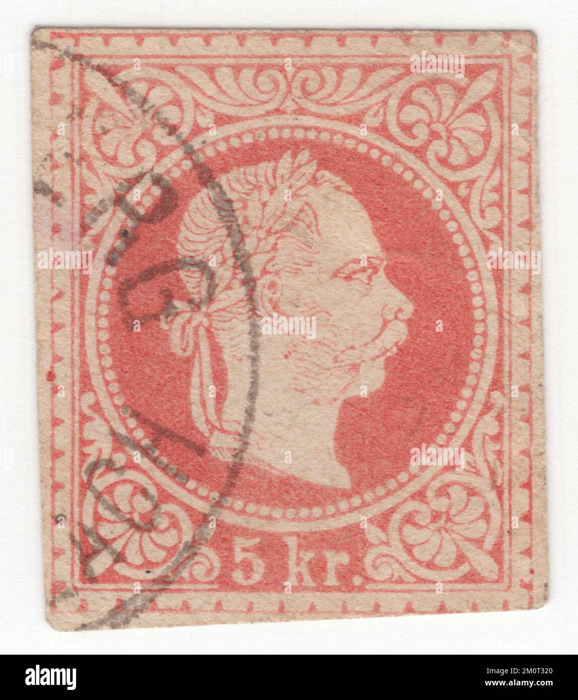 AUSTRIA - CIRCA 1867-1872: Fragment of original envelope with ...