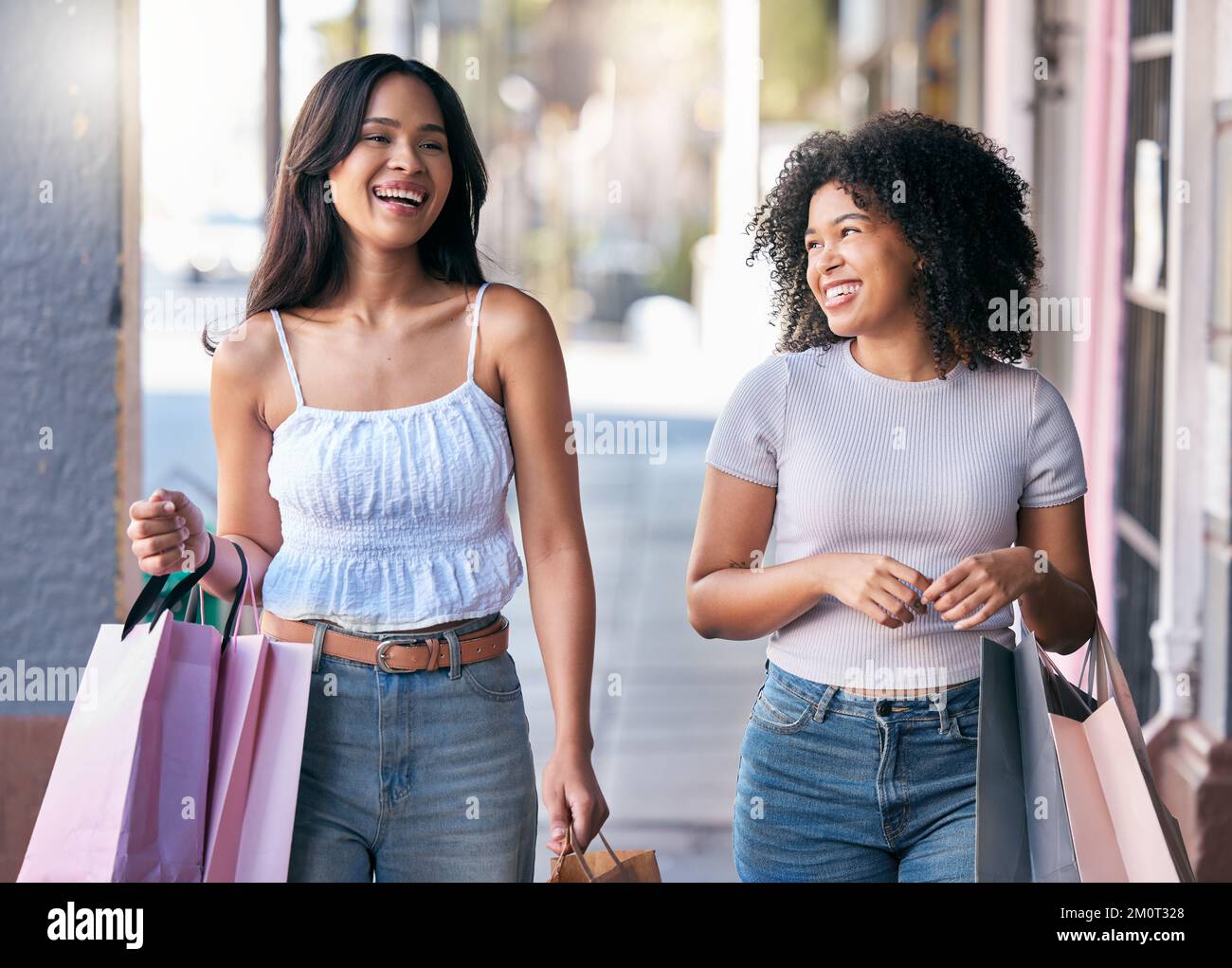 Woman clothes sales shopping laughing hi-res stock photography and ...
