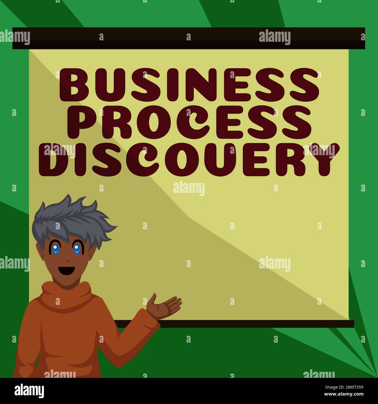 Sign displaying Business Process Discovery. Business overview ...